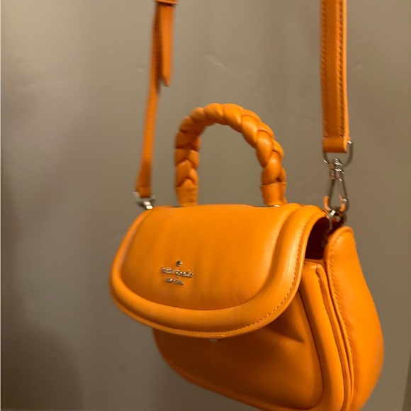 kate spade | Bags | Kate Spade Orange Mini Bag With Braided Handle ...
